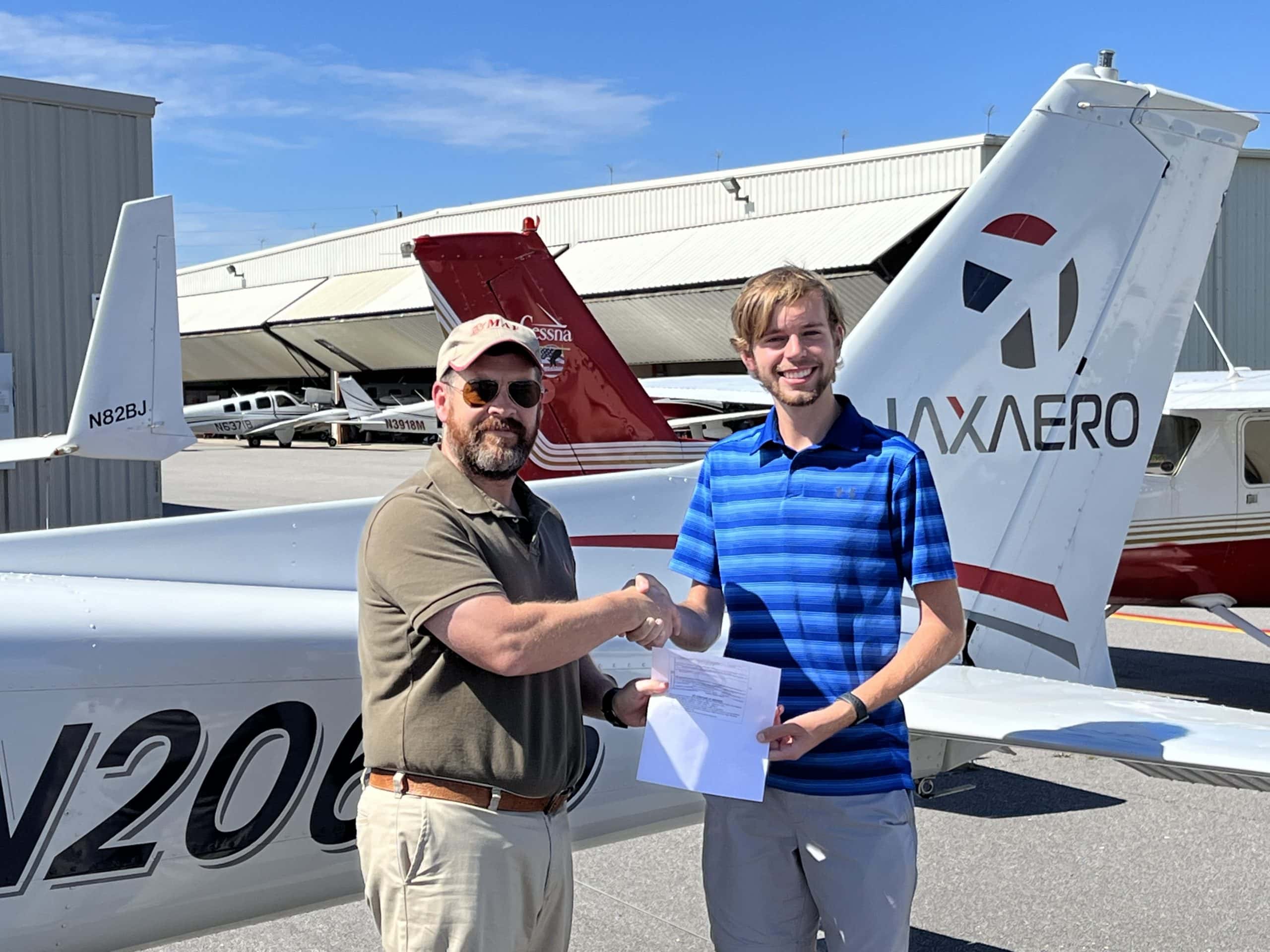 Congrats Nolan! – JAXAERO Flight School